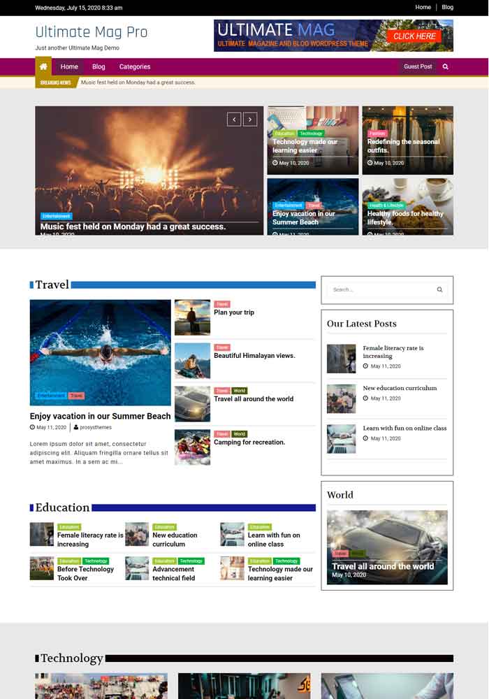 Ultimate Mag Pro- Premium WordPress Theme | Prosys Theme